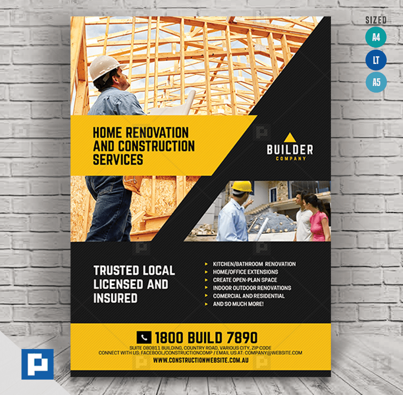 Construction and Builder Flyer - PSDPixel